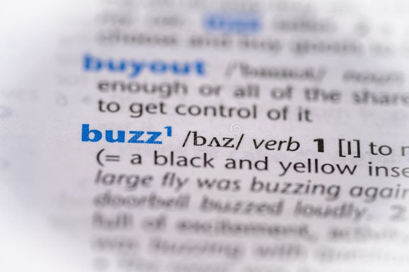 Buzz Word in a Dictionary. Selective Focus, Close Up Stock Photo ...