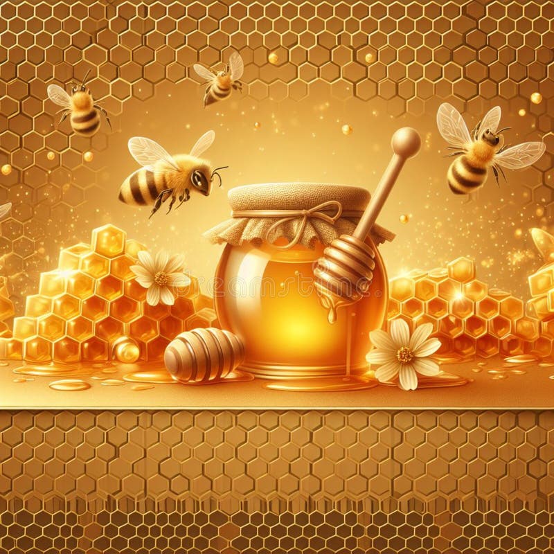 Buzz-Worthy Banner: Crafting a Sweet Honey Bee Design Stock Photo ...