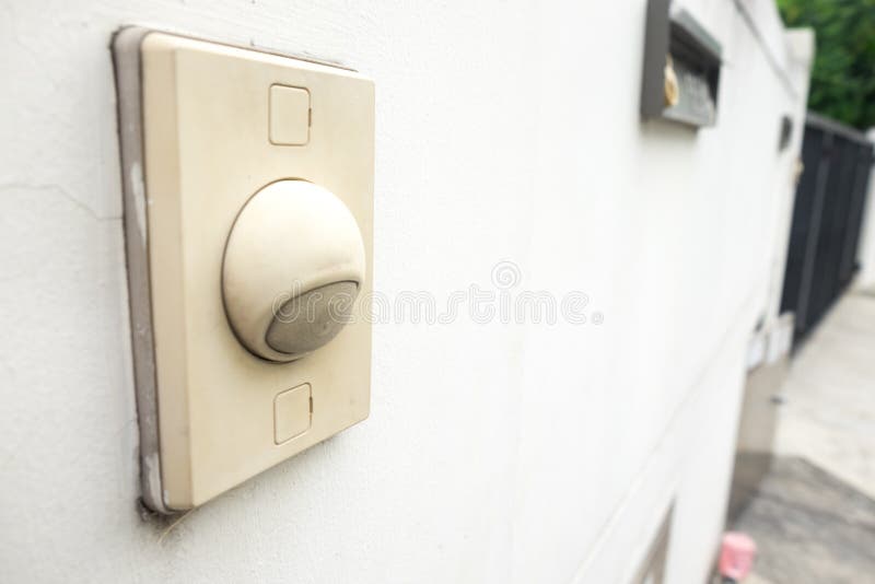 Buzzer on grunge wall stock image. Image of property - 76590567