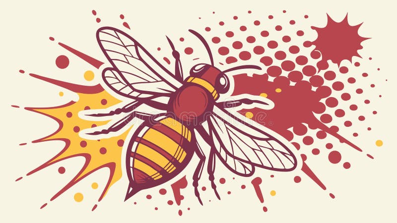Buzzing Bee with Dynamic Splatter Background for Energy, Vector Design ...