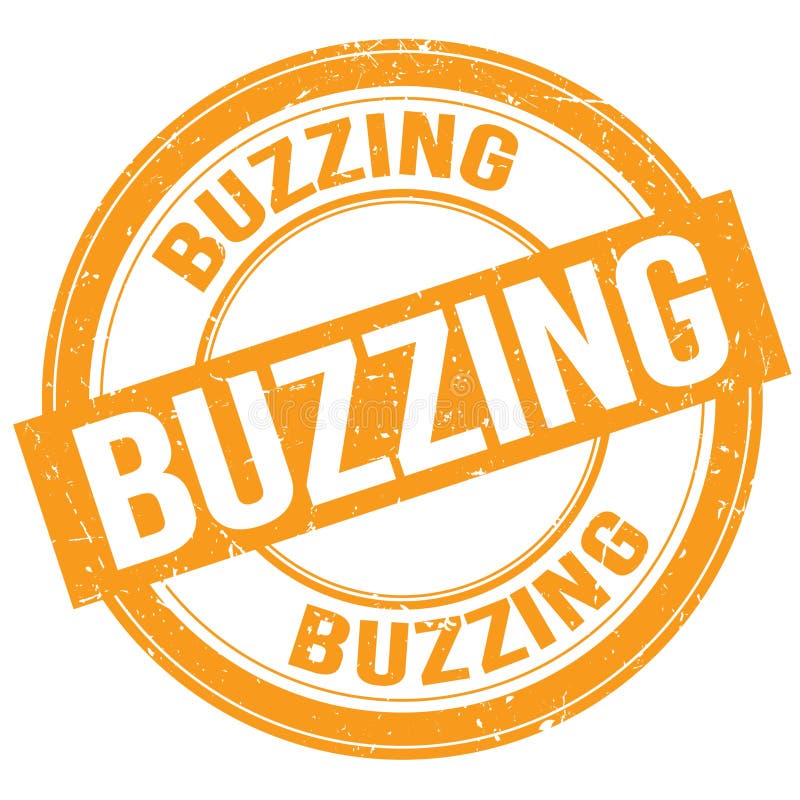 BUZZING Text Written on Orange Round Stamp Sign Stock Illustration ...