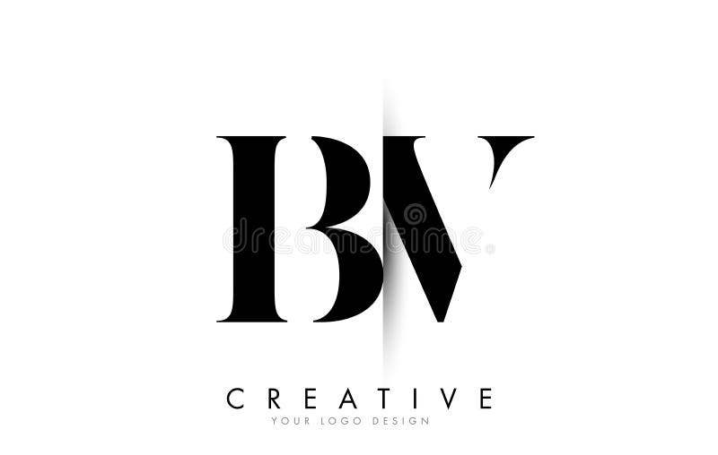 BV B V Letter Logo with Creative Shadow Cut Design Stock Vector ...