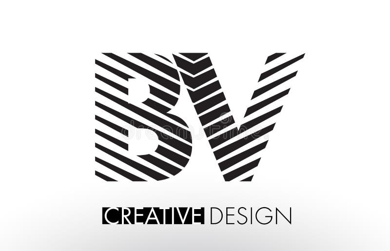BV B V Lines Letter Design with Creative Elegant Zebra Stock Vector ...