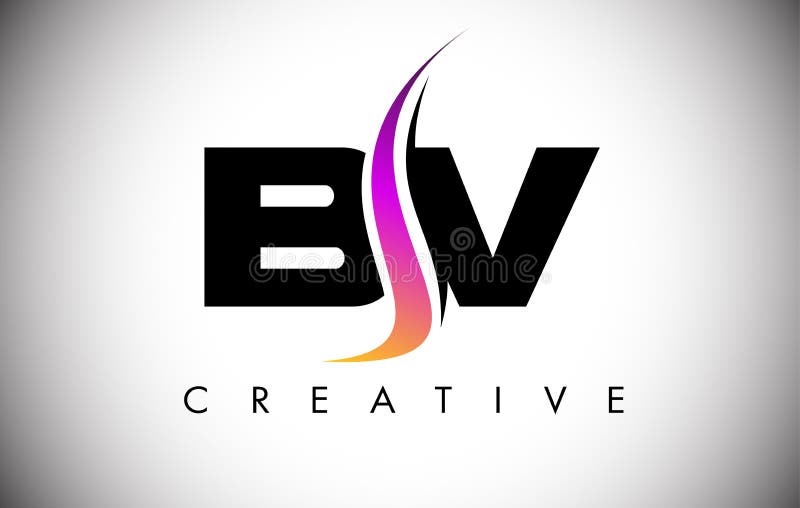 BV Letter Logo Design with Creative Shoosh and Modern Look Stock Vector ...