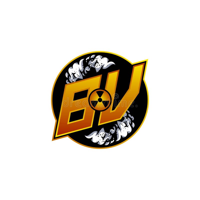BV Logo Monogram ESport Gaming with Gas Shape Design Stock Vector ...