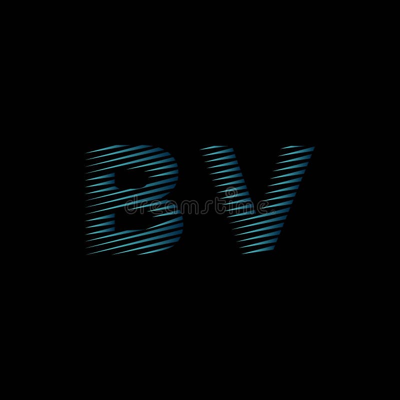 BV Monogram Lines Style Blue Light Vector Stock Vector - Illustration ...