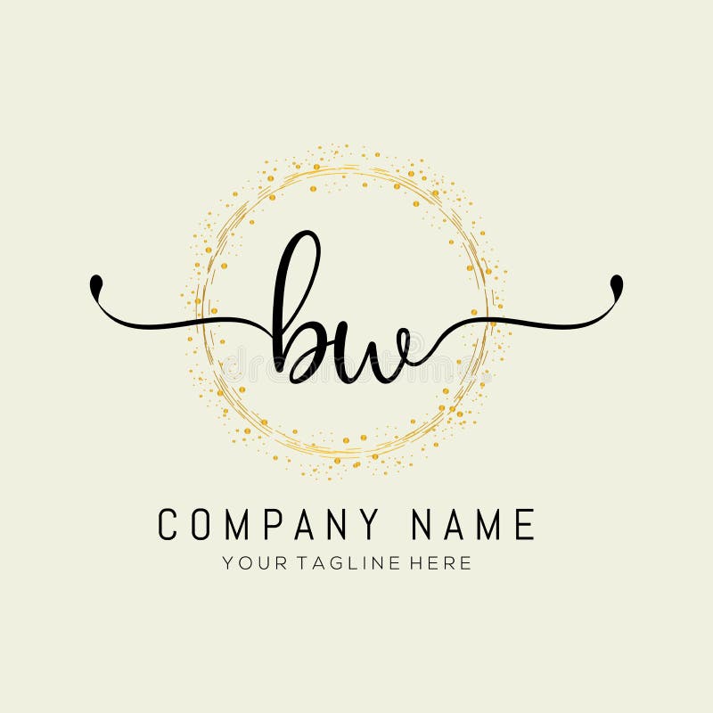Abstract Handwriting Letter BW Logo Design Vector. Stock Vector ...