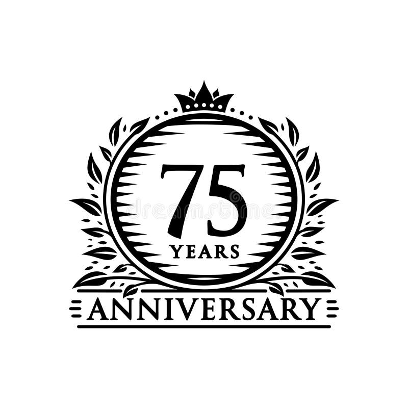 75 Years Celebrating Anniversary Design Template. 75th Anniversary Logo ...