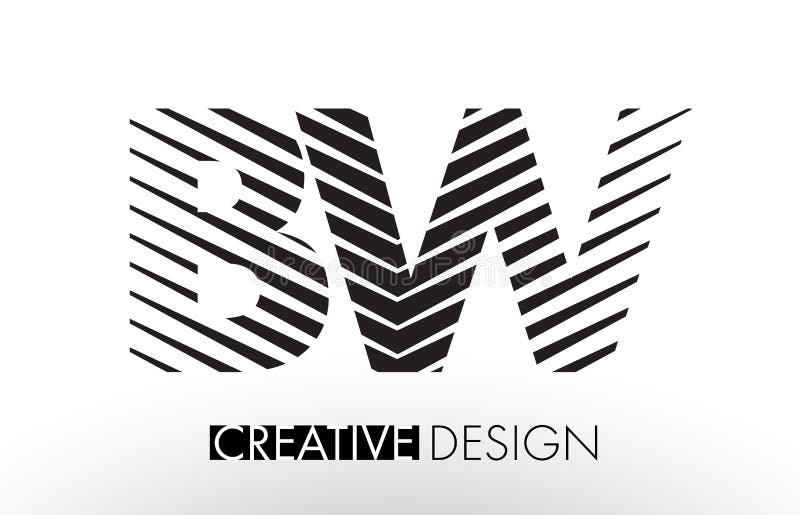 Bw B W Lines Letter Design With Creative Elegant Zebra Stock Vector Illustration Of Logo