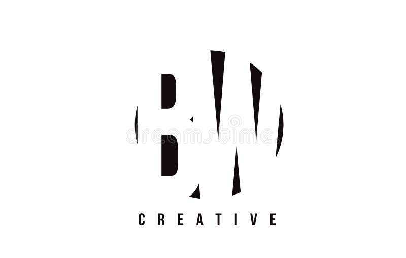 BW B W White Letter Logo Design with Circle Background. Stock Vector ...