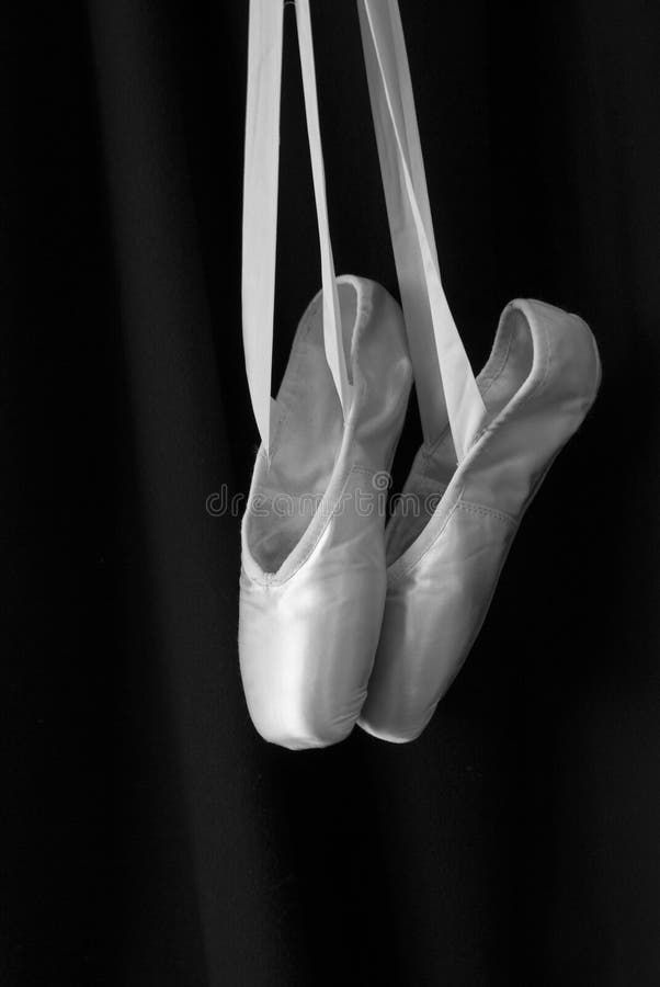 Point Shoes of Ballet Dancer Stock Image - Image of hand, sitting ...