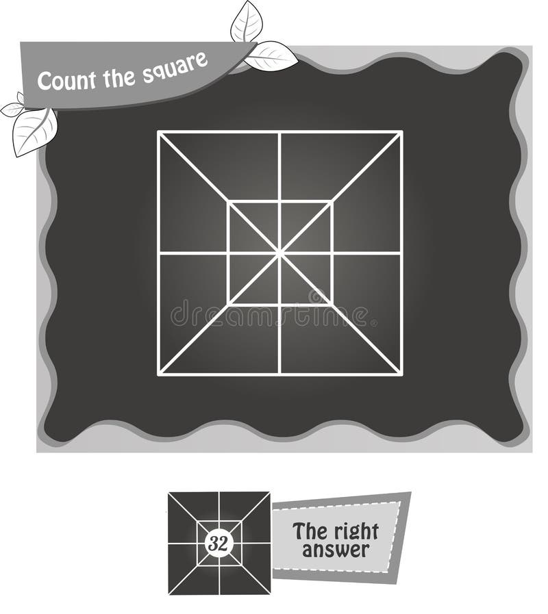 BW Count the squares stock illustration. Illustration of game - 76964316