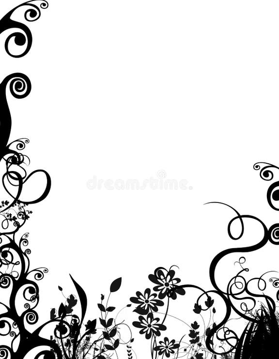 Bw foliage border stock illustration. Illustration of accent - 821284