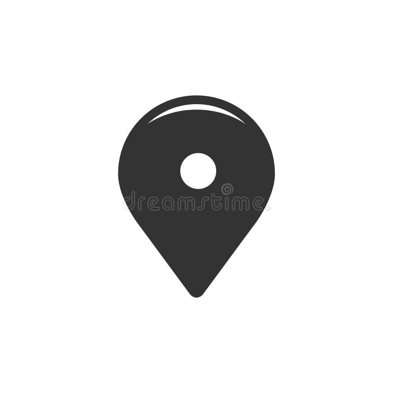 BW icon - Pin location map stock vector. Illustration of pictogram ...