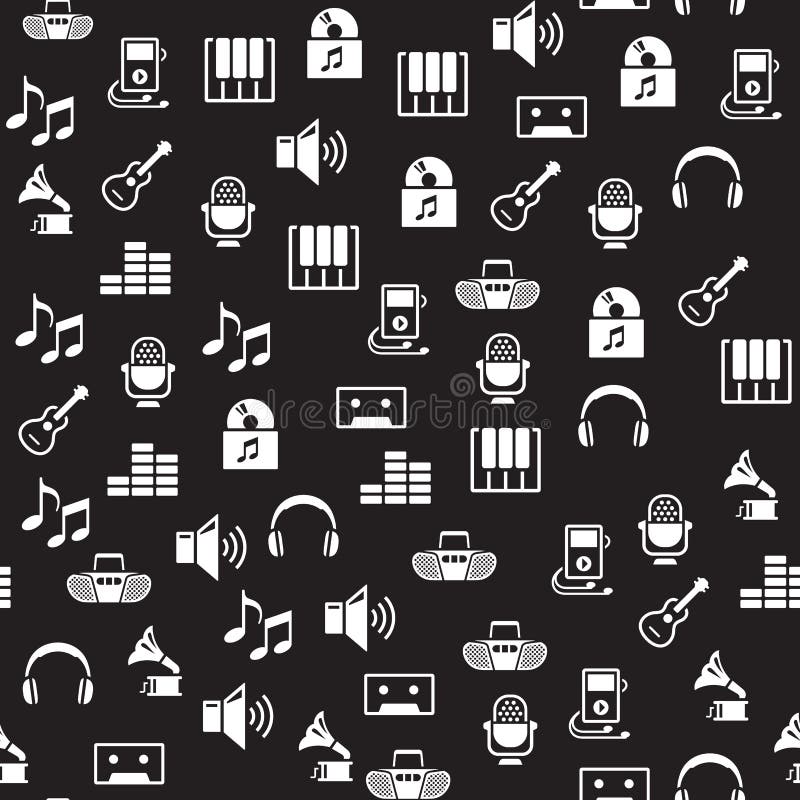 BW Icons - Music Seamless Pattern. Stock Vector - Illustration of ...