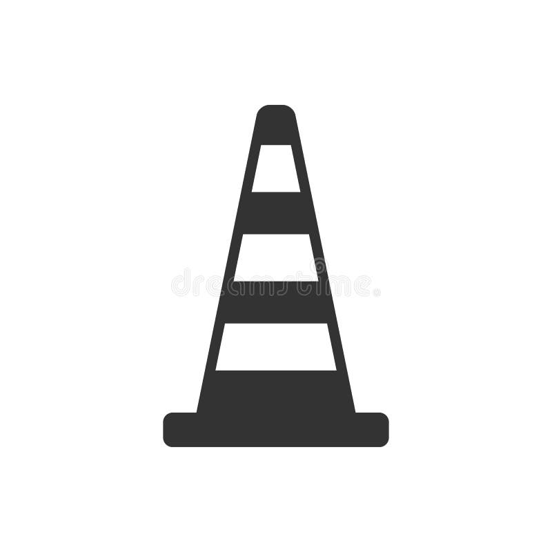 BW Icons - Traffic cone stock vector. Illustration of repair - 194440449