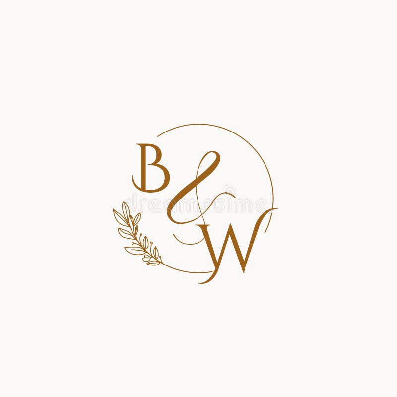 BW Initial Wedding Monogram Logo Stock Illustration - Illustration of ...