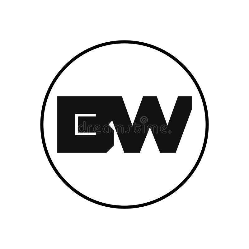 BW Letter Logo Design with Simple Style Stock Vector - Illustration of ...
