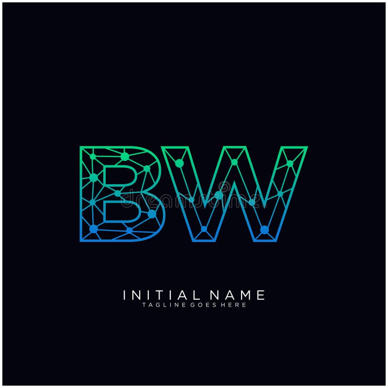 BW Letter Logo Icon Design Template Elements Stock Vector ...