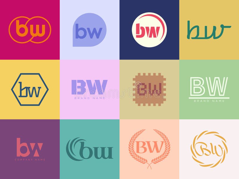 BW Logo Company Template. Letter B and W Logotype Stock Vector ...