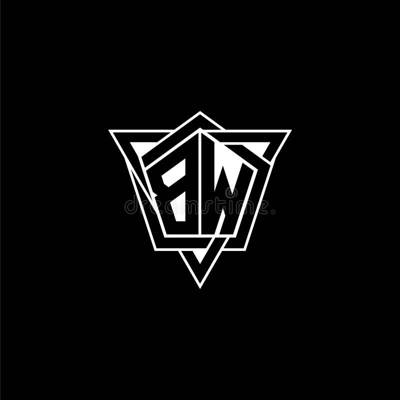BW Logo Monogram Geometric Modern Design Stock Vector - Illustration of ...