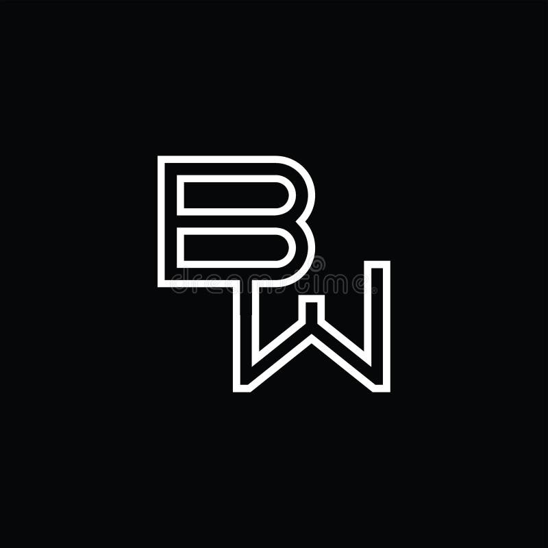 BW Logo Monogram with Line Style Design Template Stock Vector ...