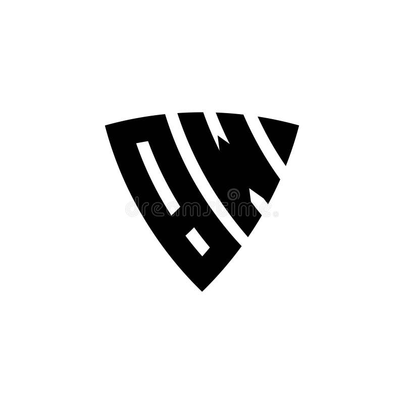 BW Logo Monogram Triangle Shield Style Stock Vector - Illustration of ...