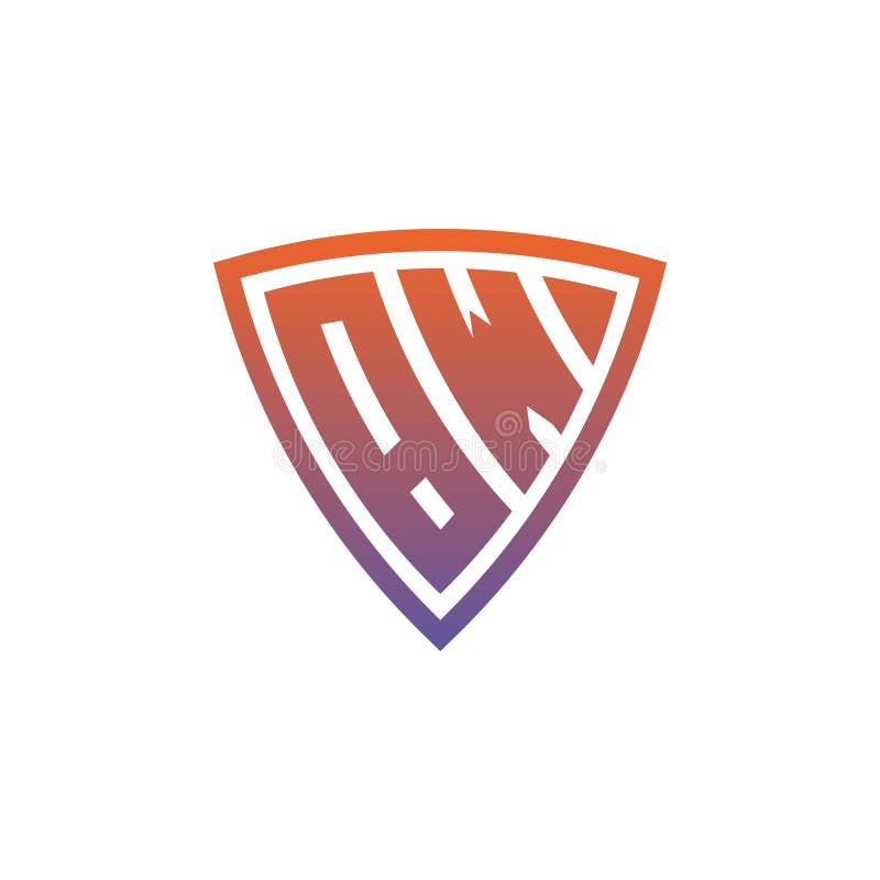 BW Logo Shield Monogram Gradient Style Design Stock Vector ...