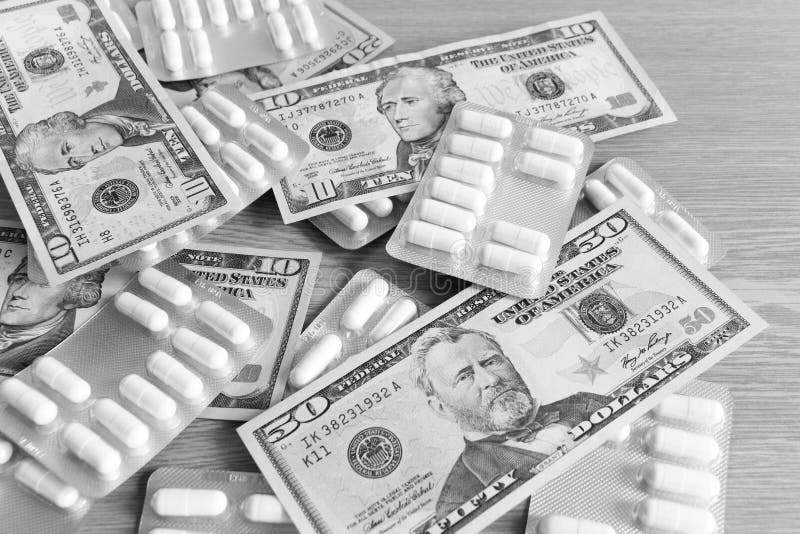 Bw Medical Preparations and Dollars Stock Photo - Image of business ...