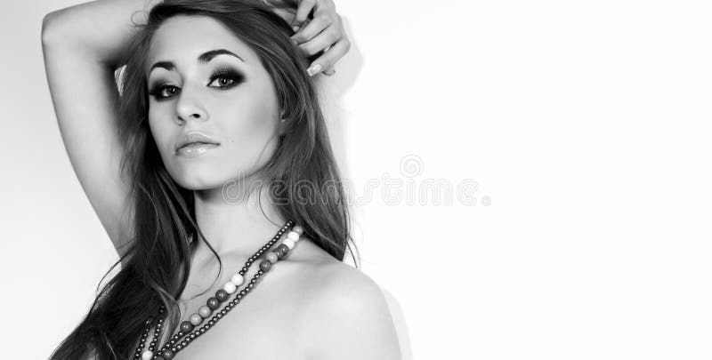BW Portrait of Attractive Girl Stock Photo - Image of face, stunning ...