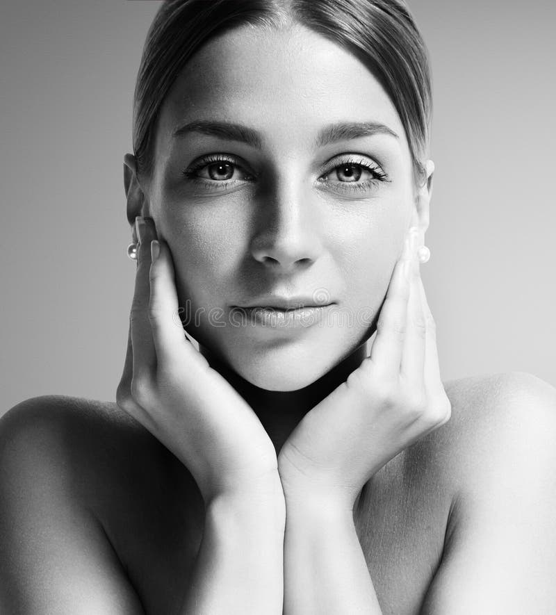 Bw Portrait of a Gorgeous Woman Stock Image - Image of freshness ...