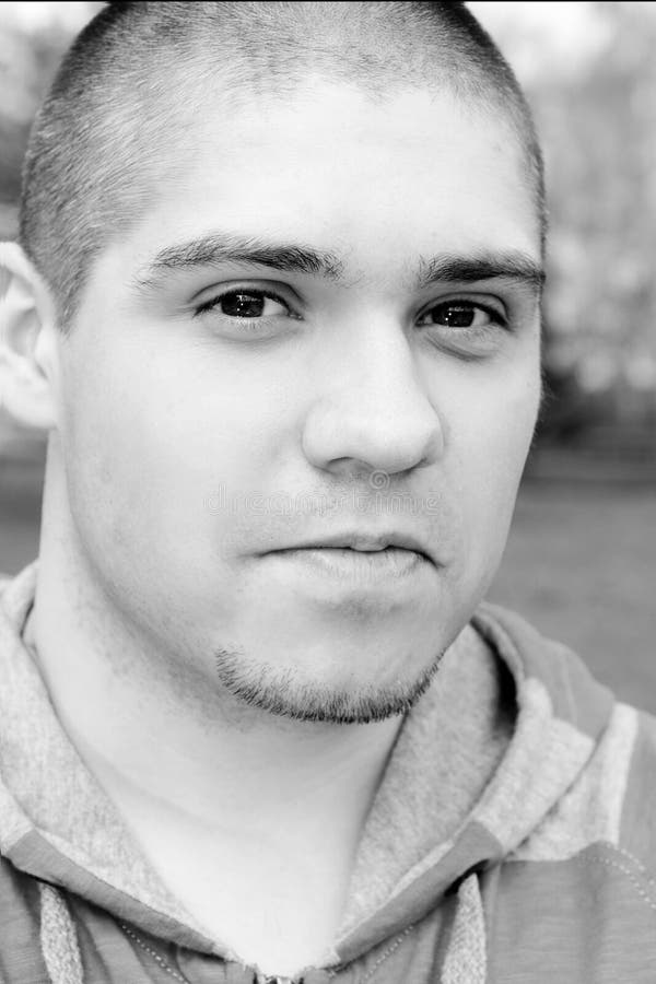 BW portrait of young adult stock photo. Image of alone - 14700330