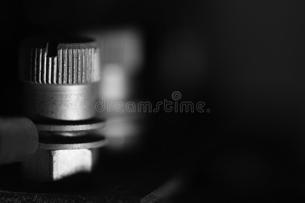 BW_screw stock image. Image of close, black, hexagon, bolt - 346353