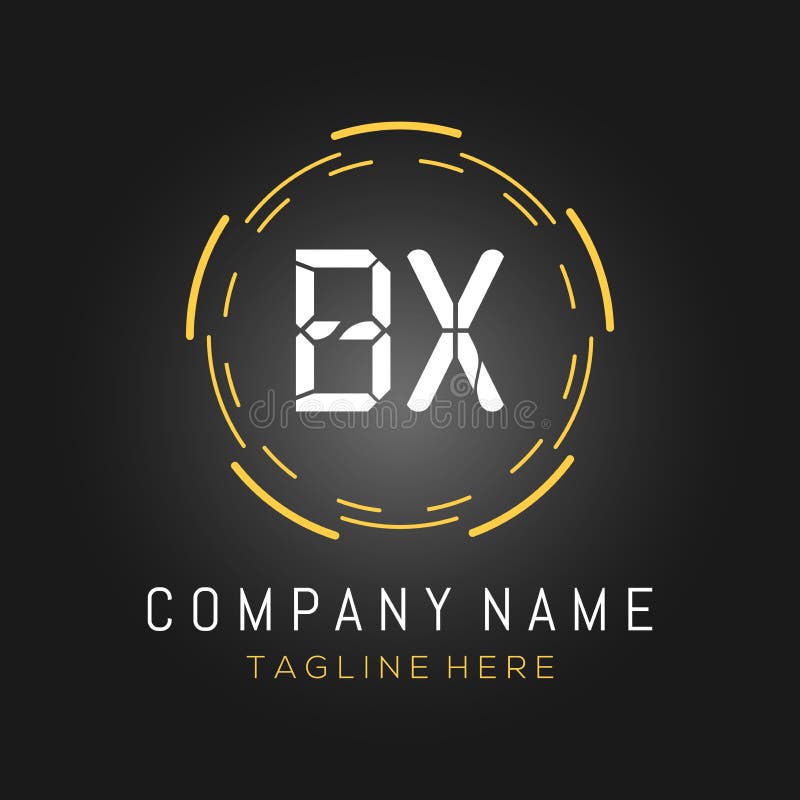 Digital Abstract BX Logo Design . Stock Vector - Illustration of ...