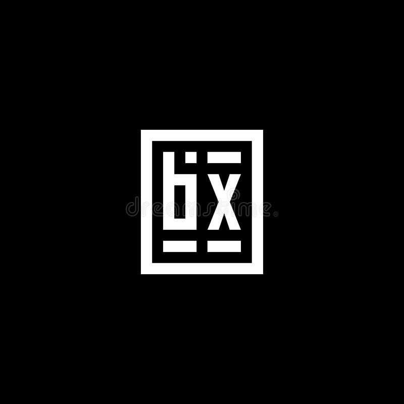 BX Initial Logo with Square Rectangular Shape Style Stock Illustration ...