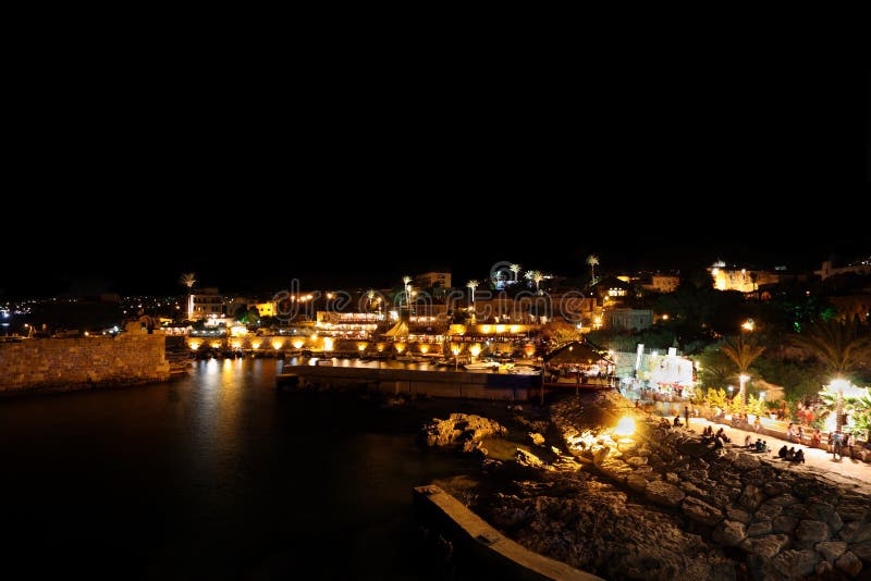Byblos at Night (Lebanon) stock photo. Image of byblos - 10667040