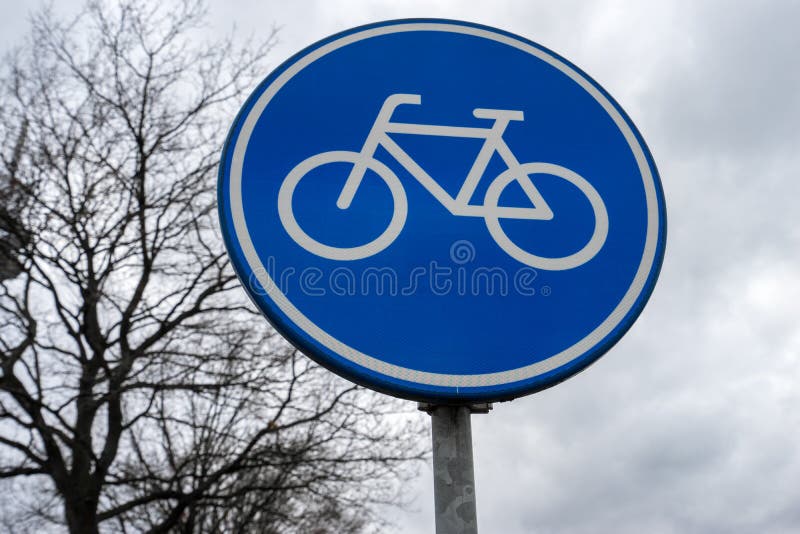 Bycicle Sign Standing in a Village Stock Photo - Image of lane, outdoor ...