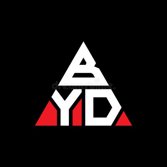 BYD Triangle Letter Logo Design with Triangle Shape. BYD Triangle Logo ...