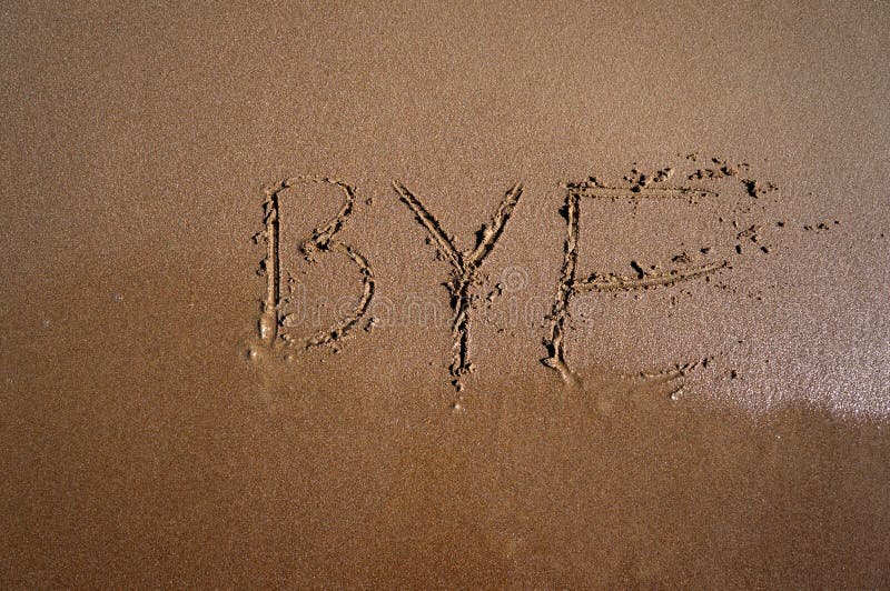 Bye bye summer stock image. Image of sand, leave, inscription - 78393297
