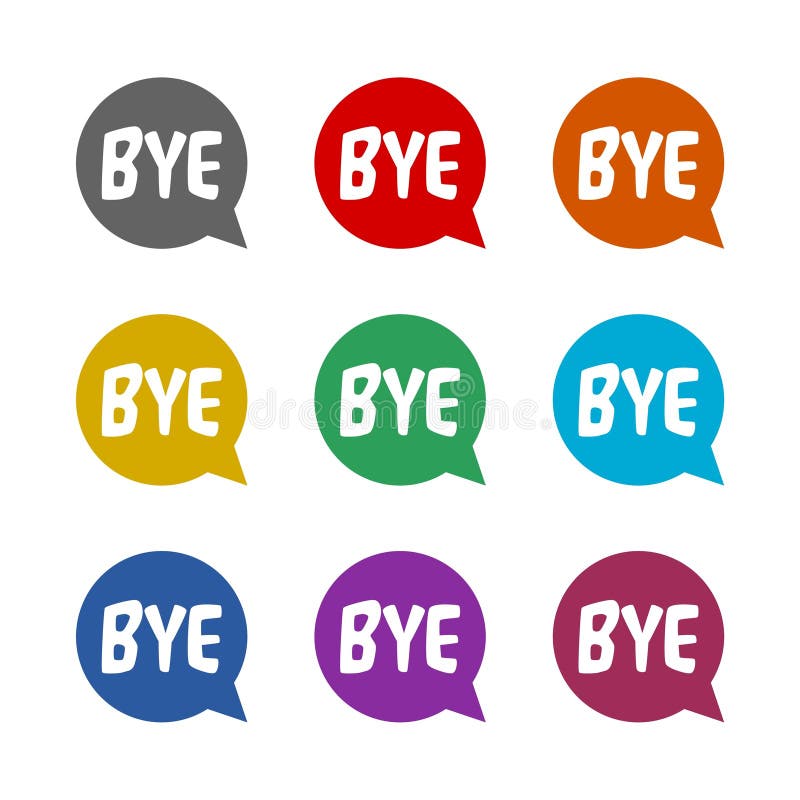 Bye Icon Isolated on White Background. Set Icons Colorful Stock ...