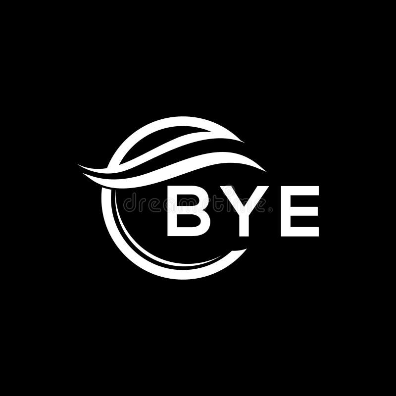 BYE Letter Logo Design on Black Background. BYE Creative Circle Letter ...