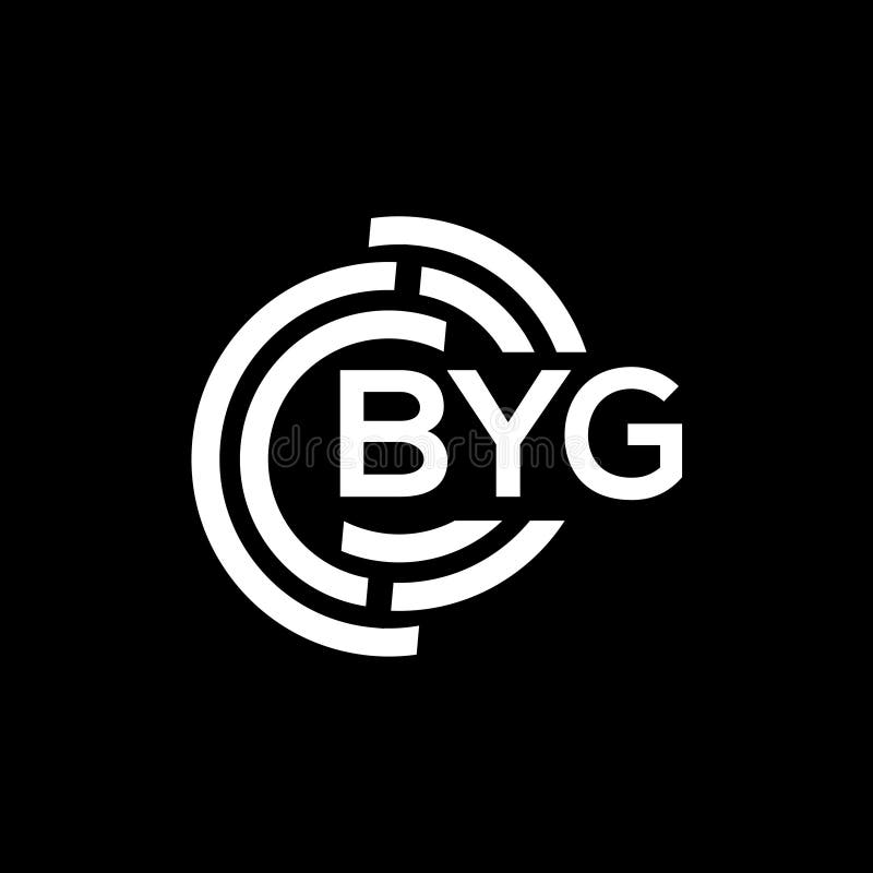 BYG Letter Logo Design on Black Background. BYG Creative Initials ...