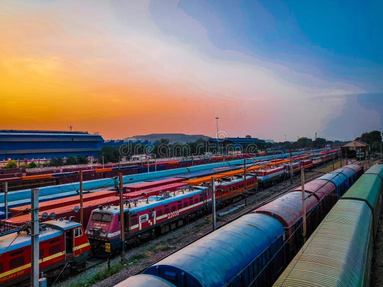 Multiple Indian Railways Locomotive Homed at Tughlakabad Locomotive ...