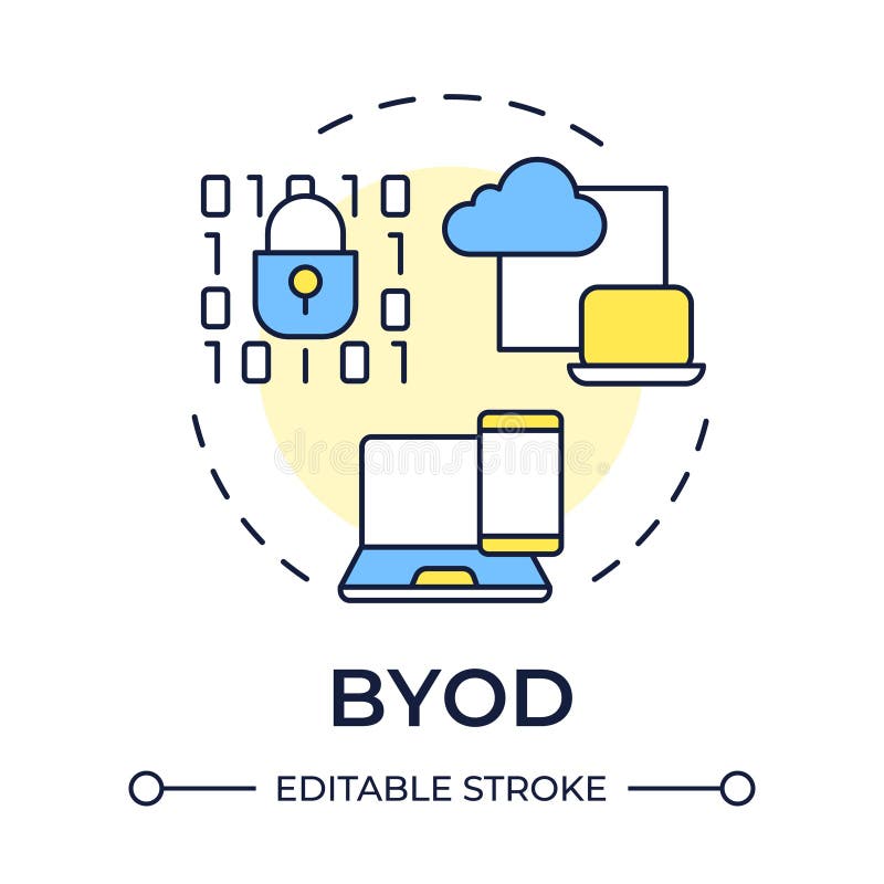 BYOD Multi Color Concept Icon Stock Illustration - Illustration of byod ...