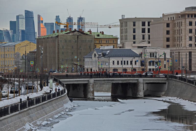 The Bypass Channel of the Moscow River. Stock Image - Image of ...