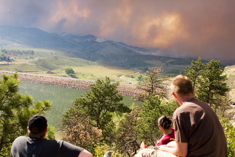 Bystanders Watch the High Park Fire Editorial Stock Image - Image of ...