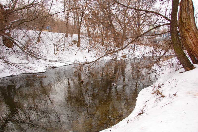 Bystrzyca River view stock image. Image of peace, winter - 38667647