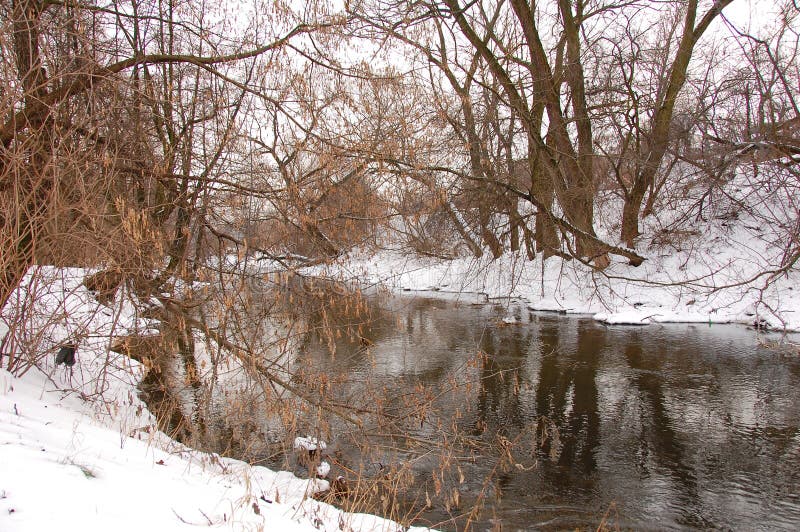 Bystrzyca River view stock photo. Image of winter, trees - 38667688