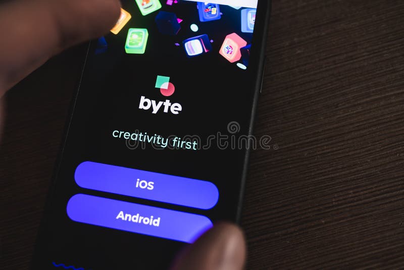 Byte Logo on the Smartphone Screen. Editorial Photography - Image of ...