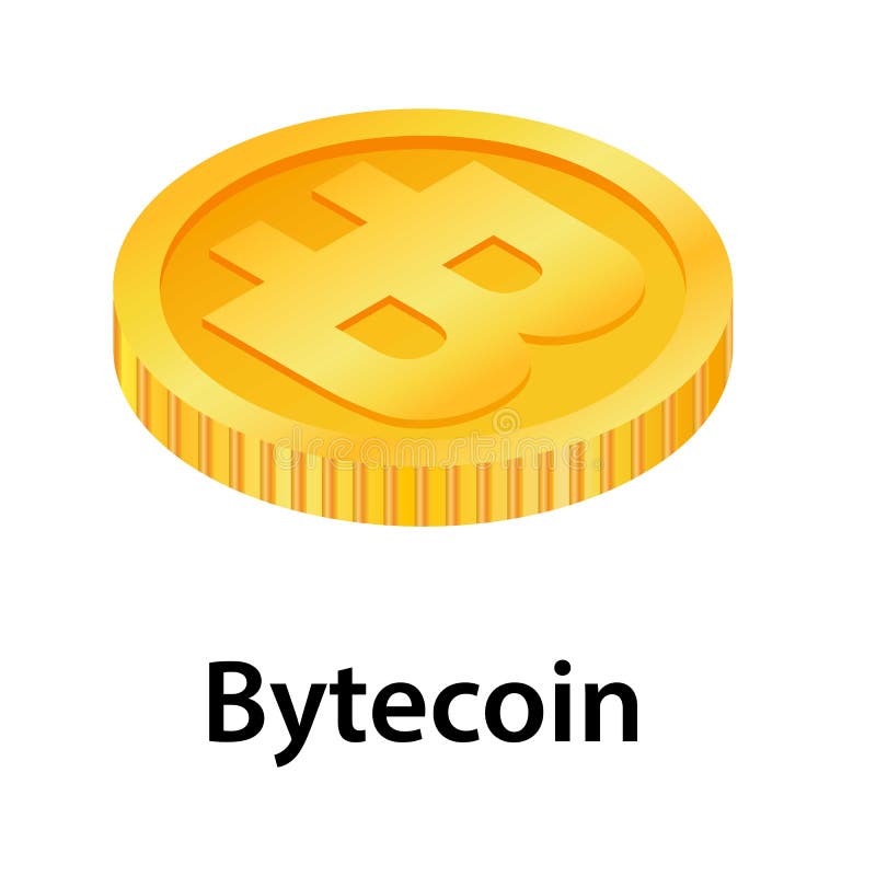 Bytecoin Icon, Isometric Style Stock Vector - Illustration of gold ...
